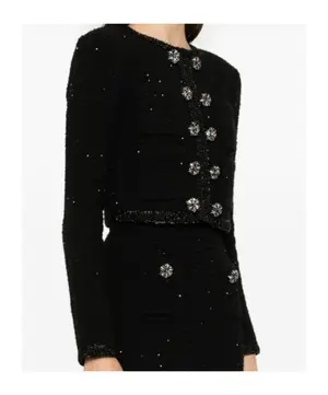 SELF-PORTRAIT Crew Neck Long-sleeved Jacket
