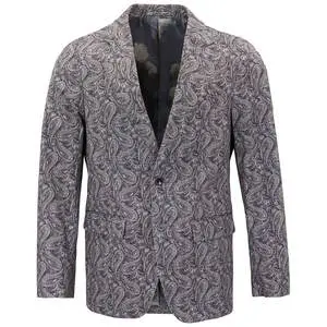 LORDS OF HARLECH Adrian Maurice Paisley Smoke Stretch Cotton Blazer