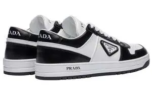 Prada Downtown Leather Sneakers 'white Black