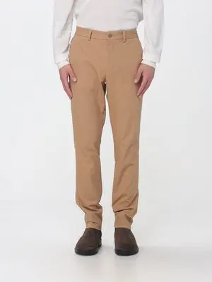 BOSS Mid-rise Slim Fit Stretch Cotton Blend Trousers - Beige