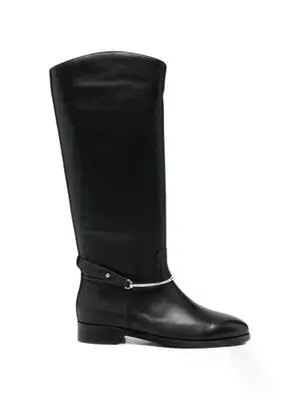 LINDA BAUMANN Horsebit-detail Leather Boots - Black