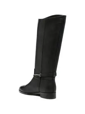 LINDA BAUMANN Horsebit-detail Leather Boots
