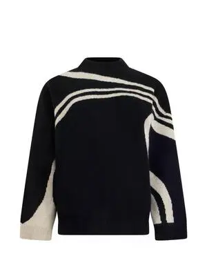 Loulou De Saison Noga Abstract-pattern Sweater - Black