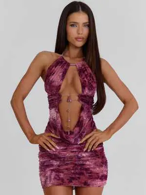 OUTCAST Docia Mini Dress Purple/pink