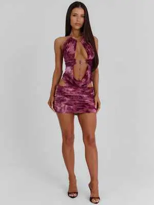OUTCAST Docia Mini Dress Purple/pink
