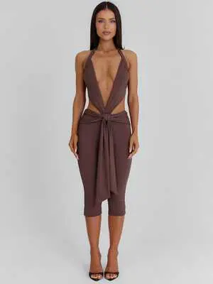 OUTCAST Isabela Jumpsuit Dark Chocolate - Brown