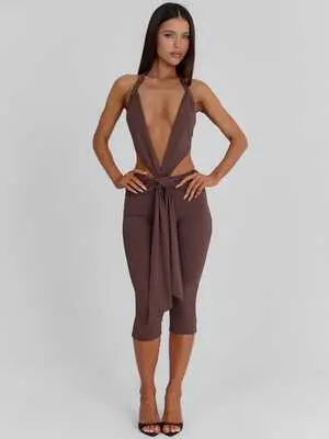 OUTCAST Isabela Jumpsuit Dark Chocolate - Brown