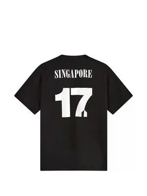 Noir Kei Ninomiya X Dover Street Market Singapore Logo-print T-shirt - Black
