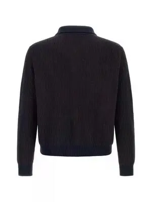 OLIVER LATTUGHI Color-block Ribbed-knit Cardigan
