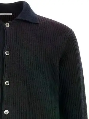 OLIVER LATTUGHI Color-block Ribbed-knit Cardigan
