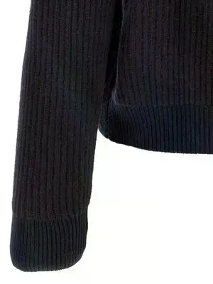 OLIVER LATTUGHI Color-block Ribbed-knit Cardigan