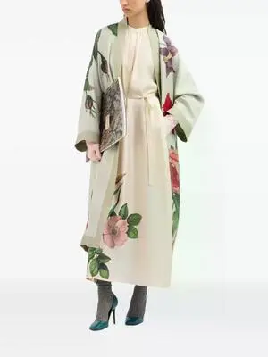 PIERRE-LOUIS MASCIA Aloe Floral-print Silk Shirt Maxi Dress - Neutrals