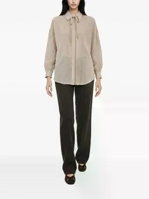 SESSUN Liza Tie-neck Shirt - Neutrals