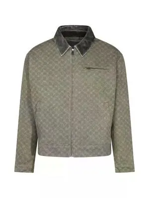 DAILY PAPER Monogram Leather-collar Jacket - Green