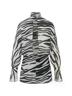 Patrizia Pepe Zebra-print Open-back Mini Dress - White