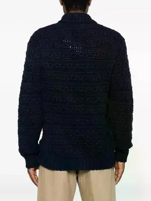 Canali Shawl-collar Open-knit Sweater