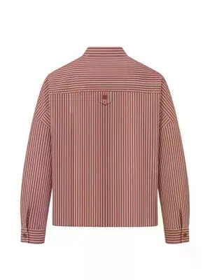 SESSUN Orregia Striped Band-collar Shirt