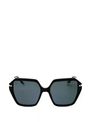 PRIVE REVAUX Call Back Geometric-frame Sunglasses - Black
