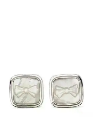SHUSHU/TONG X Yvmin Bow-detail Square-frame Earrings