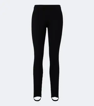 THE FRANKIE SHOP Piuma Ribbed-knit Wool Stirrup Leggings - Black