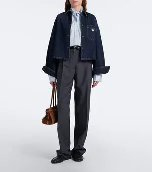 Prada Pleated Wool And Mohair Straight Pants
