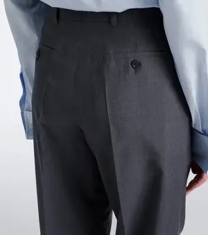 Prada Pleated Wool And Mohair Straight Pants