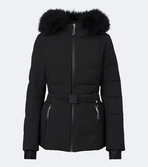 YVES SALOMON Belted Shearling-trimmed Ski Jacket - Black
