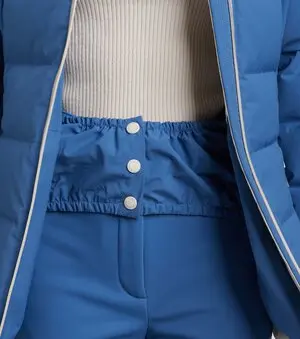 YVES SALOMON Belted Shearling-trimmed Ski Jacket - Blue