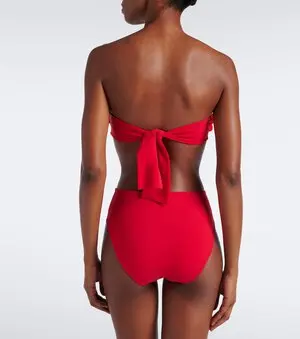 KARLA COLLETTO Tess Floral-appliqué Bandeau Bikini Top