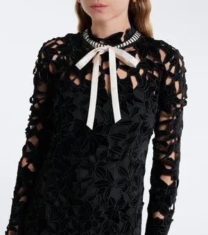 Simkhai Thiora Velvet Guipure Lace Midi Dress