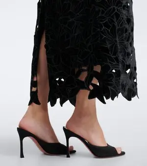 Simkhai Thiora Velvet Guipure Lace Midi Dress