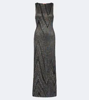 Missoni Zigzag Sequined Lamé Maxi Dress - Multicoloured