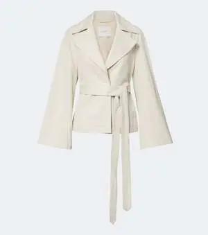 JOSEPH Leda Belted Cotton And Linen Twill Jacket - White