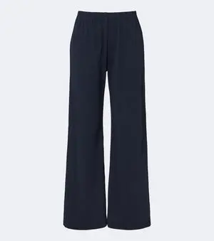 LESET Nando Cotton Wide-leg Pants - Blue
