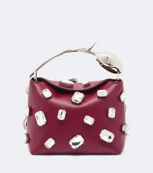 Erdem Bloom Mini Embellished Top-handle Bag - Red