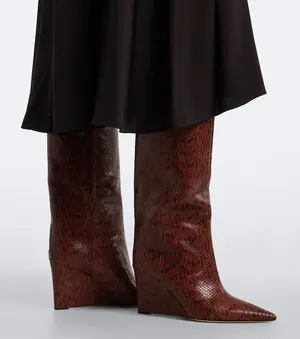 JIMMY CHOO Blake Snake-effect Leather Knee-high Boots