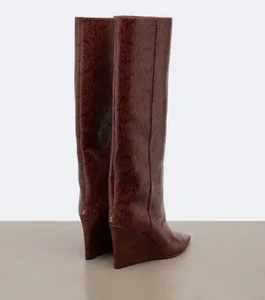 JIMMY CHOO Blake Snake-effect Leather Knee-high Boots