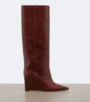 JIMMY CHOO Blake Snake-effect Leather Knee-high Boots