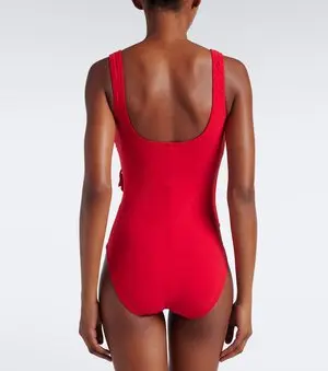 KARLA COLLETTO Rosetta Floral-appliqué Gathe Swimsuit
