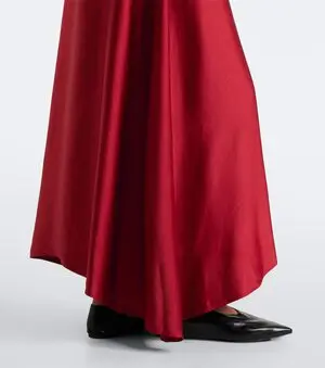 FFORME Carina Asymmetric Satin Maxi Skirt