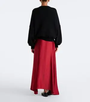 FFORME Carina Asymmetric Satin Maxi Skirt