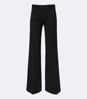 NILI LOTAN Bethany Virgin Wool Straight Pants - Black