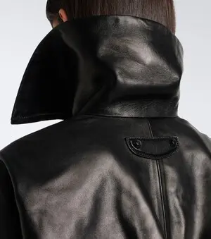 Balenciaga Belted Cropped Leather Jacket