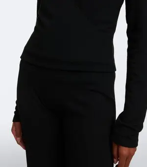 LESET Lauren Jersey Wrap Top