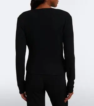 LESET Lauren Jersey Wrap Top