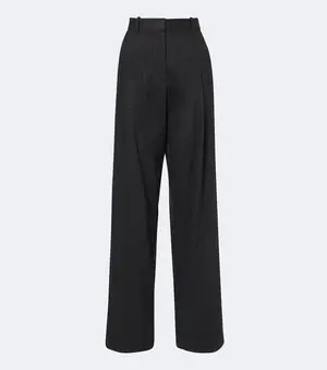 Khaite August Wool And Cashmere Wide-leg Pants - Grey