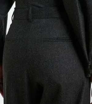 Khaite August Wool And Cashmere Wide-leg Pants