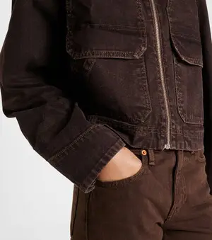 SLVRLAKE Atlas Worker Shearling-trimmed Denim Jacket