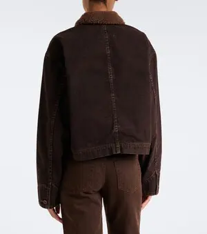 SLVRLAKE Atlas Worker Shearling-trimmed Denim Jacket