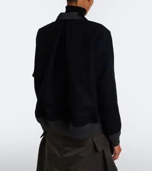 Sacai Paneled Wool Flannel And Twill Jacket